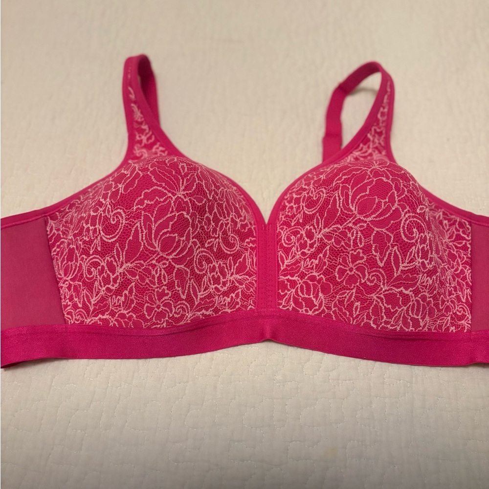 Cacique Pink Lace Full Coverage Bra - Gem